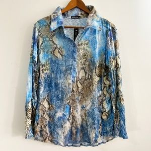 David Cline | Tops | David Cline Crushed Shirt Cobra Snake Abstract Xl ...